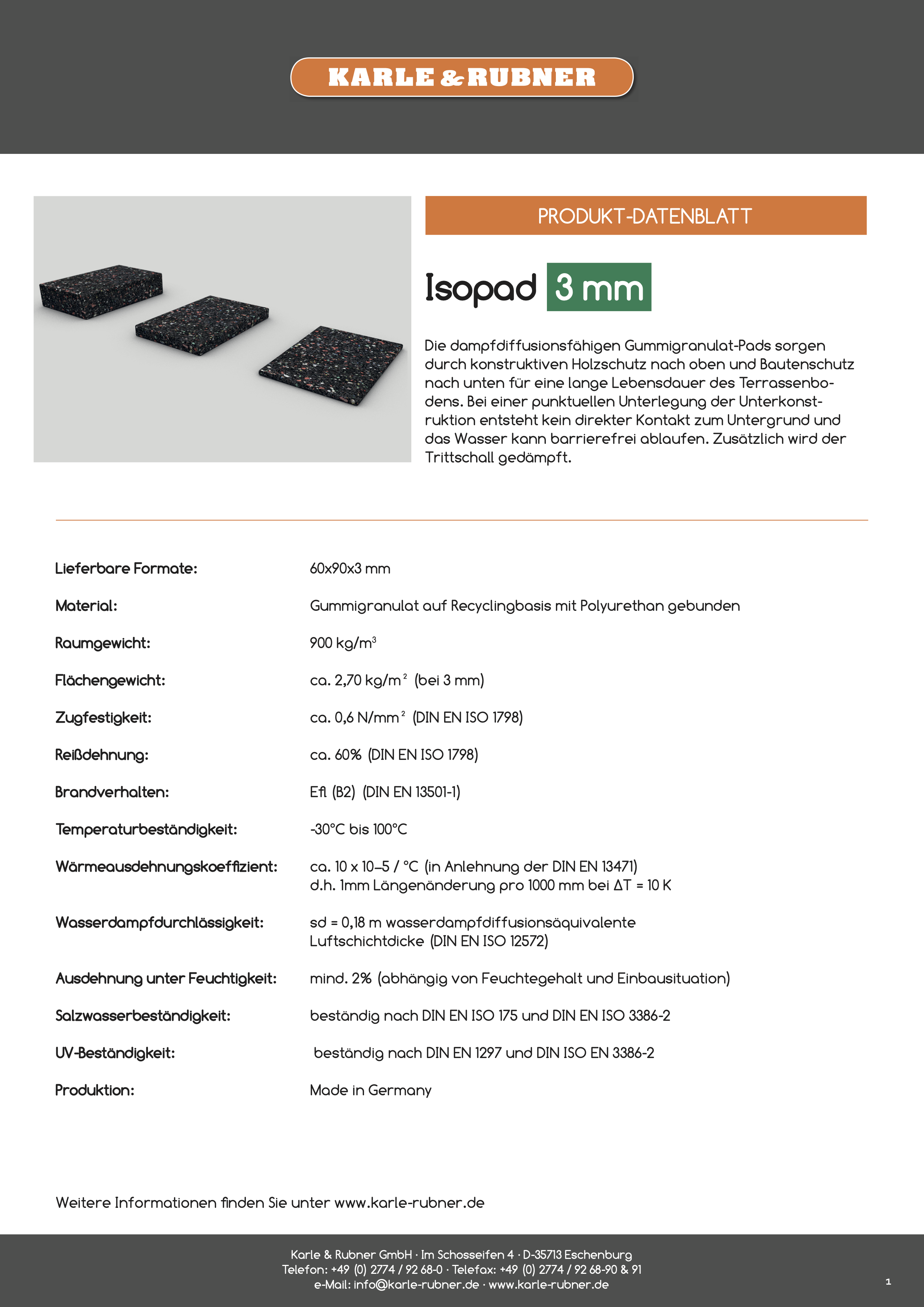 Isopad 3mm - terrassenbauen.com